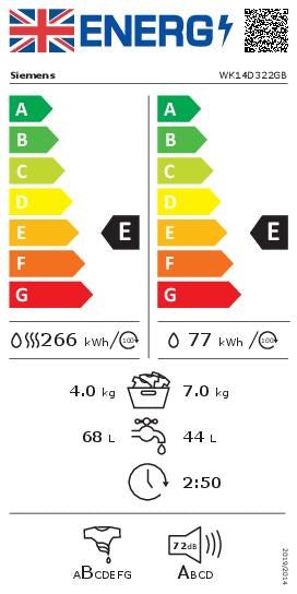 Siemens iQ 300 WK14D322GB, Washer dryer 7kg Wash 4kg Dry ...
